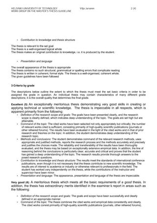 Guideline for master's thesis evaluation | PDF