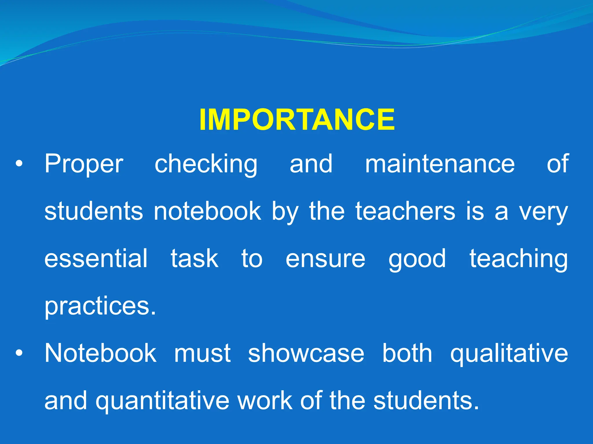 Guideline for teachers notebook checking.ppt