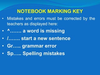 Guideline for teachers notebook checking.ppt