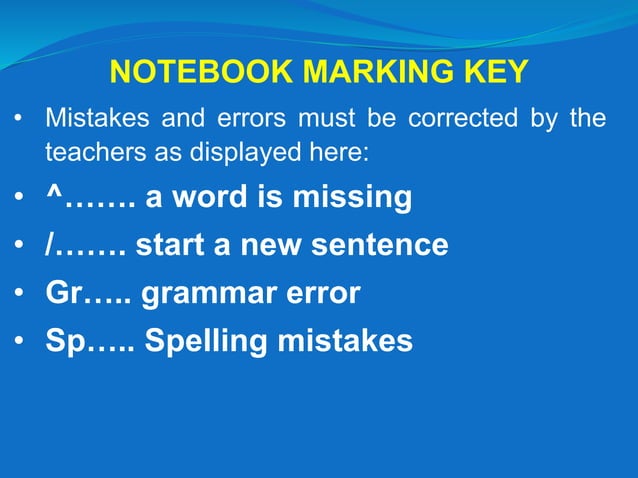 Guideline for teachers notebook checking.ppt | Educational Assessment ...