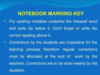 Guideline for teachers notebook checking.ppt