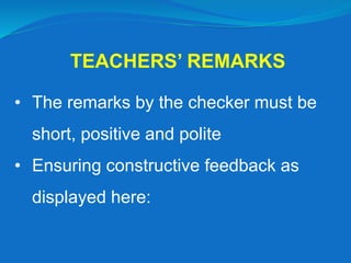 Guideline for teachers notebook checking.ppt