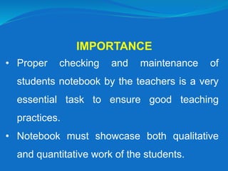 Guideline for teachers notebook checking.ppt