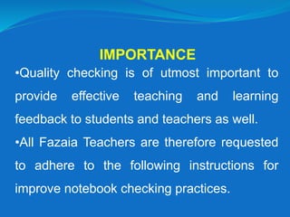 Guideline for teachers notebook checking.ppt