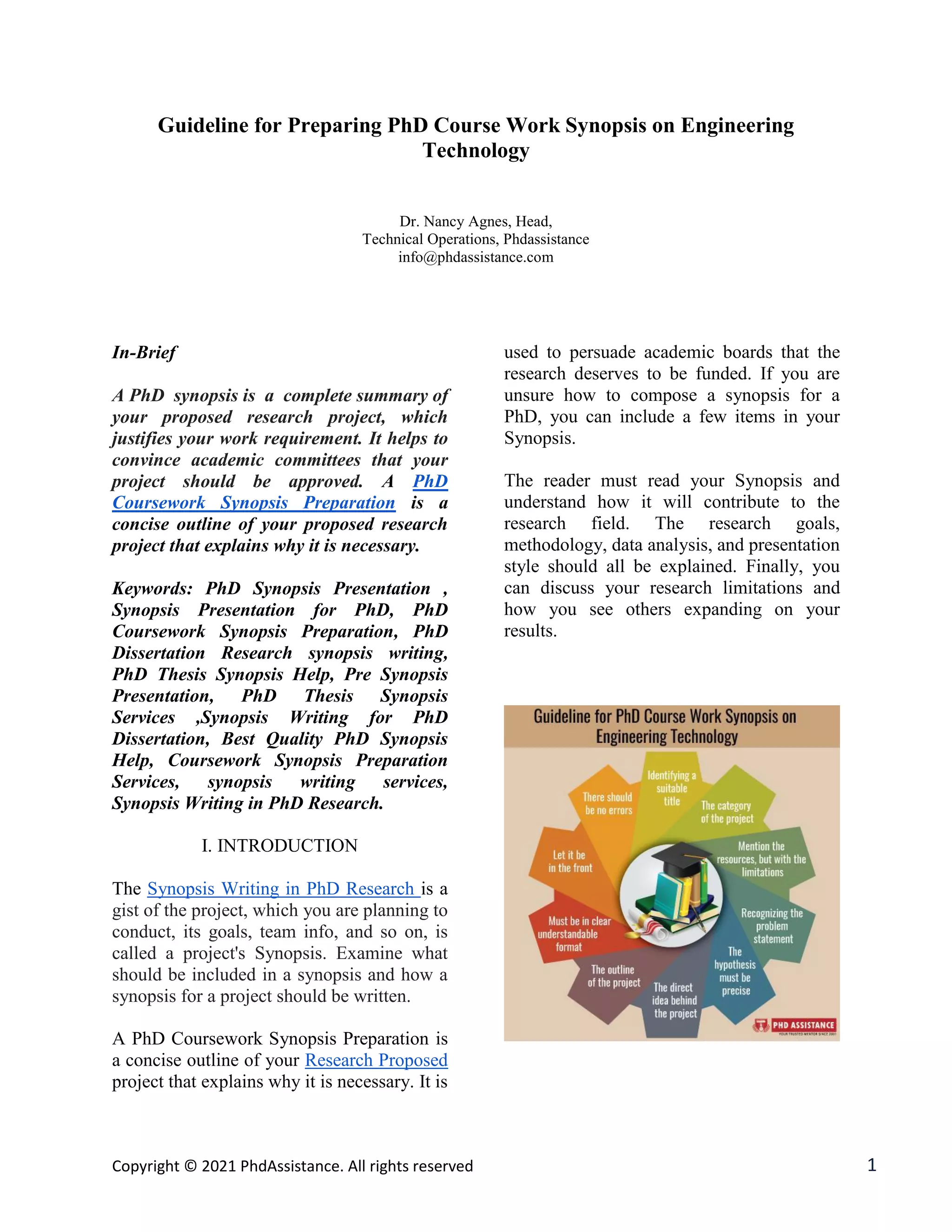 Guideline for Preparing PhD Course Work Synopsis on Engineering ...