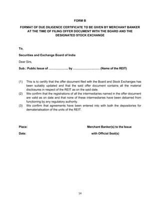 Guideline for public issue of units of reits | PDF | Business Banking ...