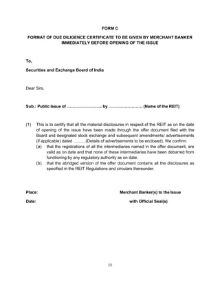 Guideline for public issue of units of reits | PDF | Business Banking ...