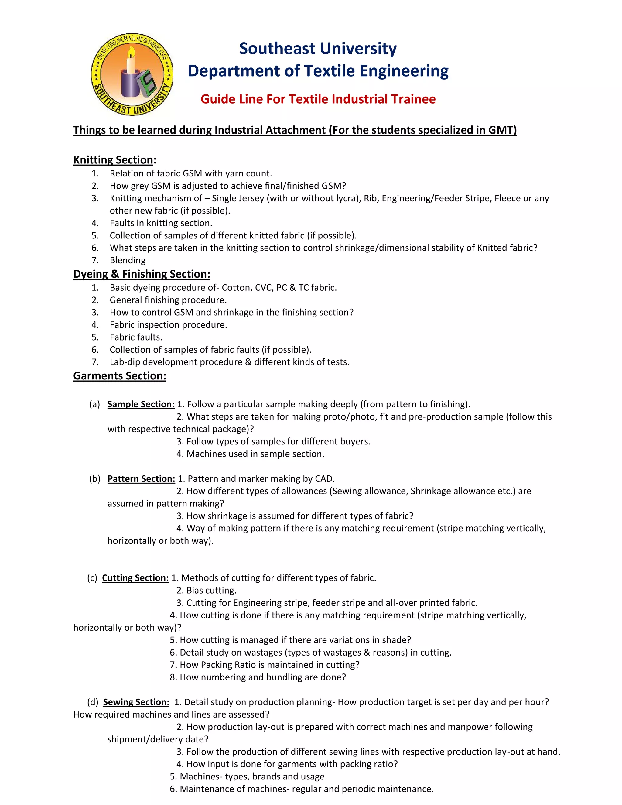 Guide line industrial attachment for seudents gmt | PDF