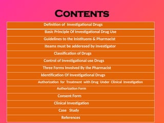GUIDELINE INVOLVED IN INVESTIGATIONAL USE DRUGS.---CHINMYEESAHA ...