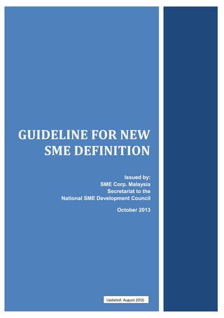 Malaysian SME Definition by SME Corp | PDF | Small and Medium-sized ...