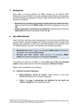 Malaysian SME Definition by SME Corp | PDF | Small and Medium-sized ...