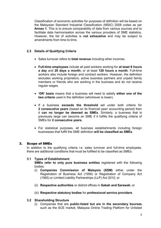 Malaysian SME Definition by SME Corp | PDF