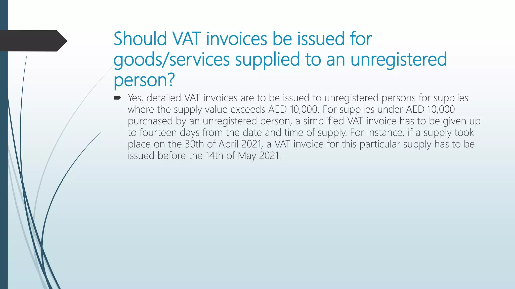 Guideline on creating VAT invoices in UAE | PPTX