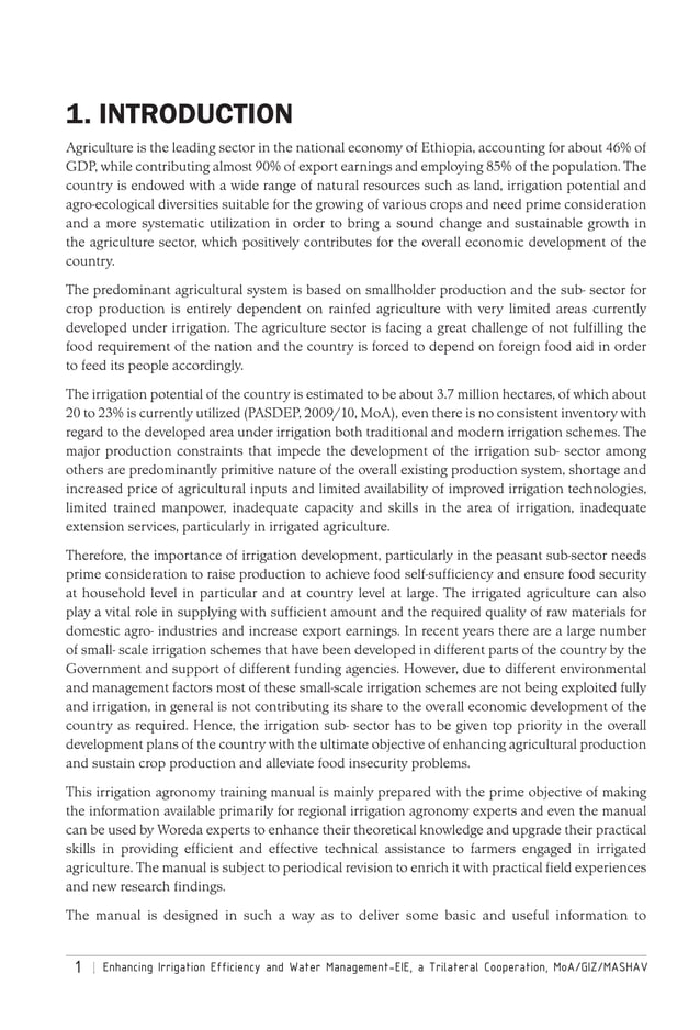 Guideline on Irrigation Agronomy - Ethiopia, 2011 | PDF