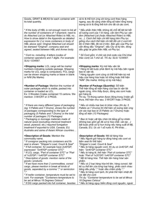 Guideline on issuance HBL (ENG-VNM) | PDF
