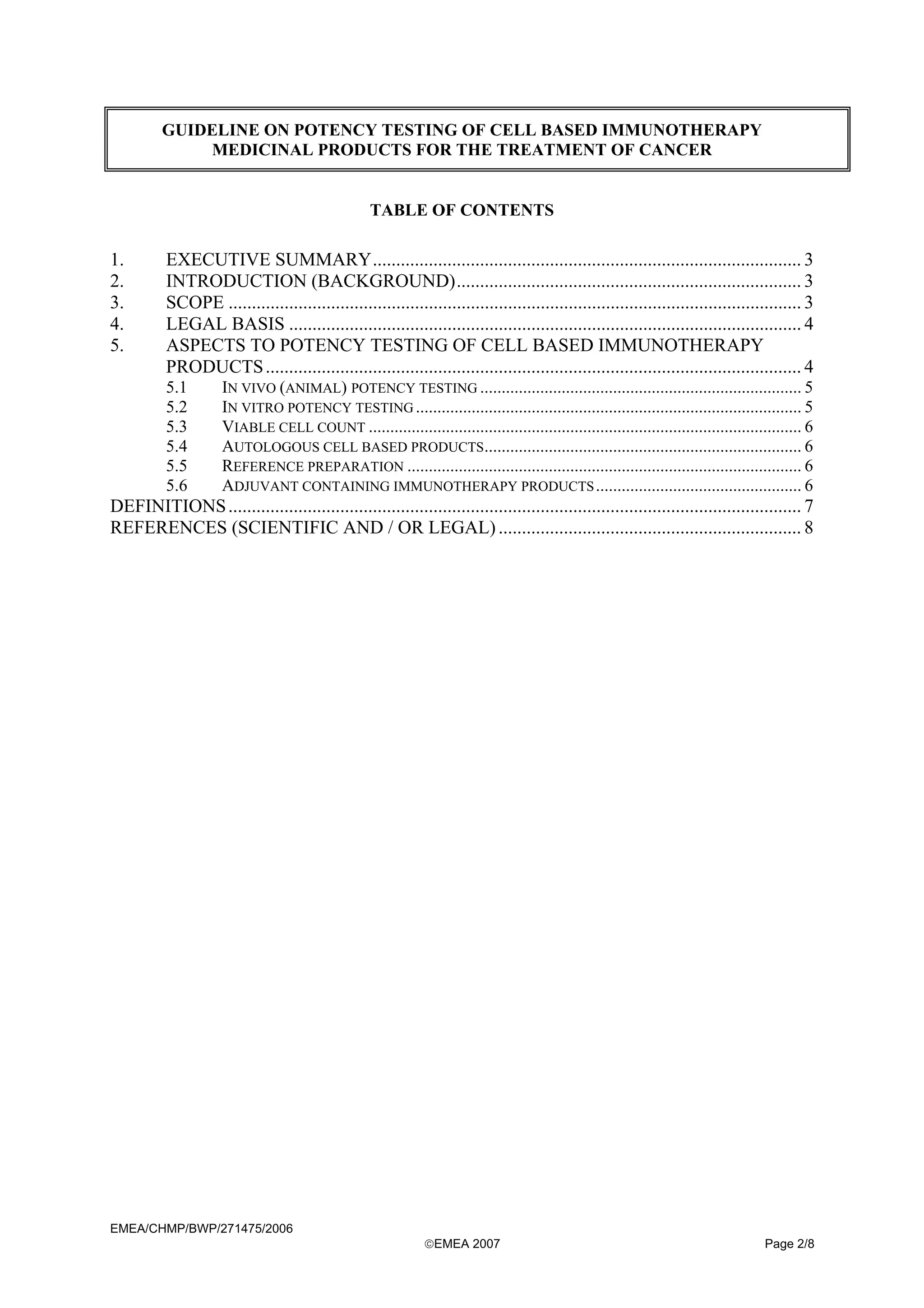 Guideline on potency testing of cell based immunotherapy medicinal ...