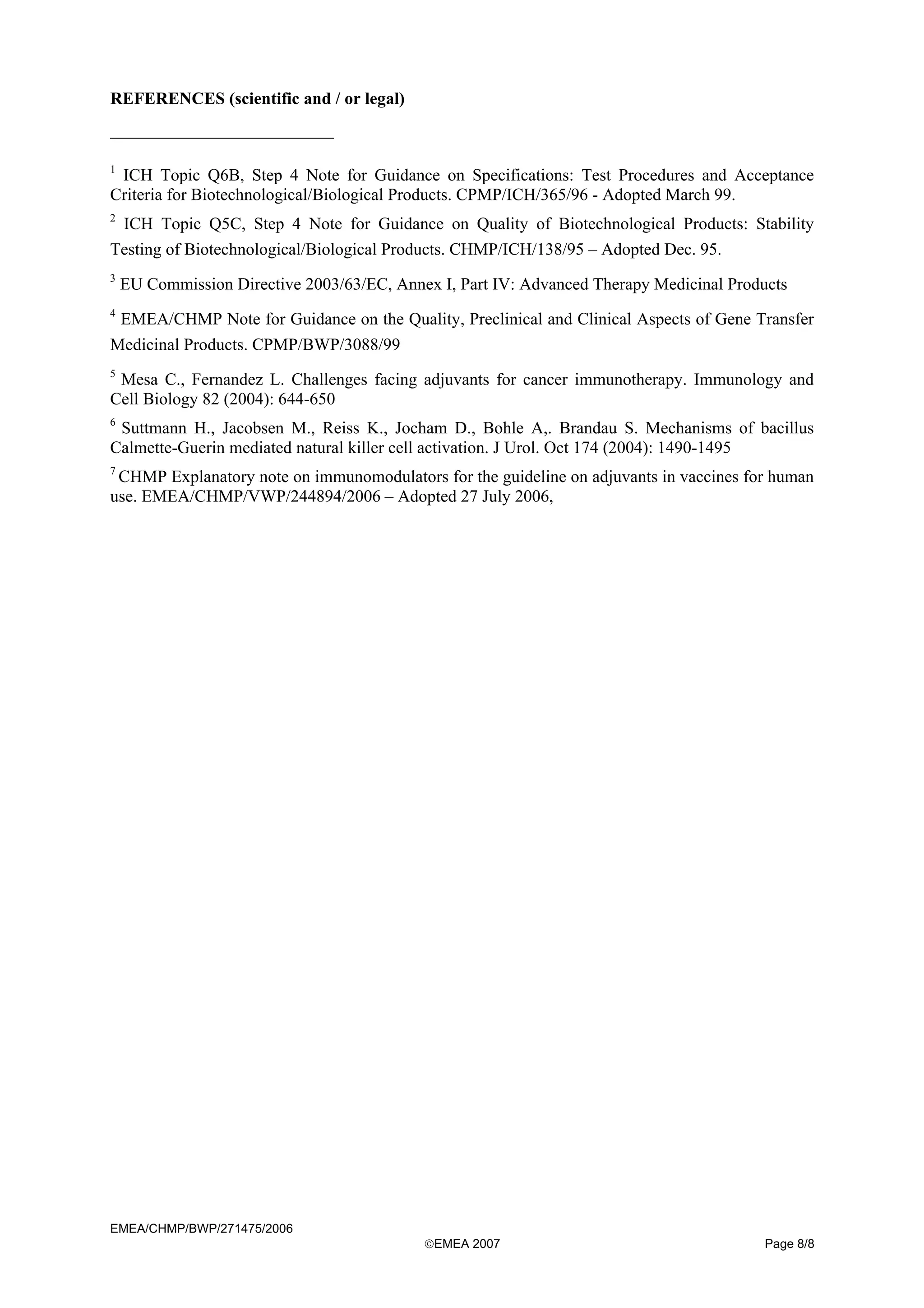 Guideline on potency testing of cell based immunotherapy medicinal ...