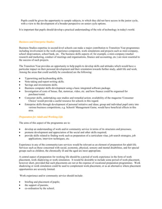 Transition Year Guidelines | PDF