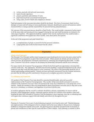 Transition Year Guidelines | PDF