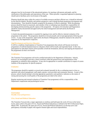 Transition Year Guidelines | PDF