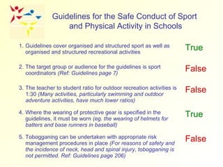 Guidelines for the Safe Conduct of Sport | PPT
