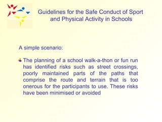 Guidelines for the Safe Conduct of Sport | PPT