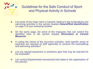Guidelines for the Safe Conduct of Sport | PPT