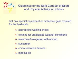 Guidelines for the Safe Conduct of Sport | PPT