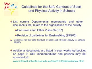 Guidelines for the Safe Conduct of Sport | PPT