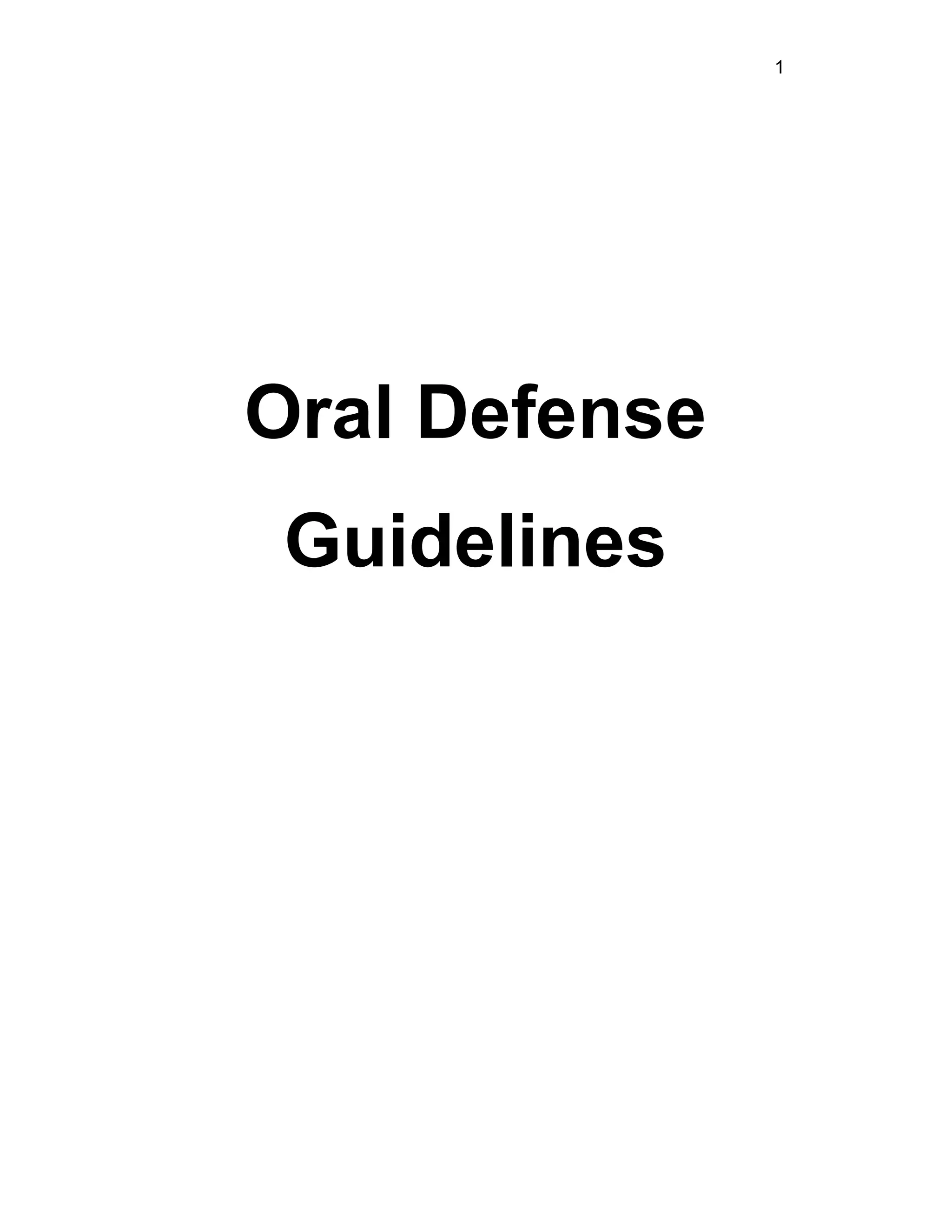 Guidelines in Oral Defense | DOCX