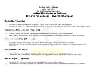 Dance contest guidelines for the dance competition | DOCX
