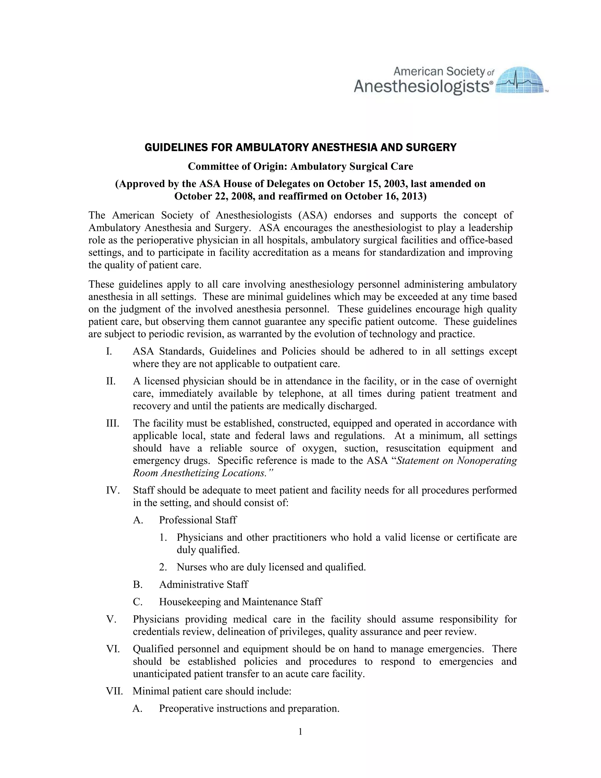 Guidelines for-ambulatory-anesthesia-and-surgery | PDF