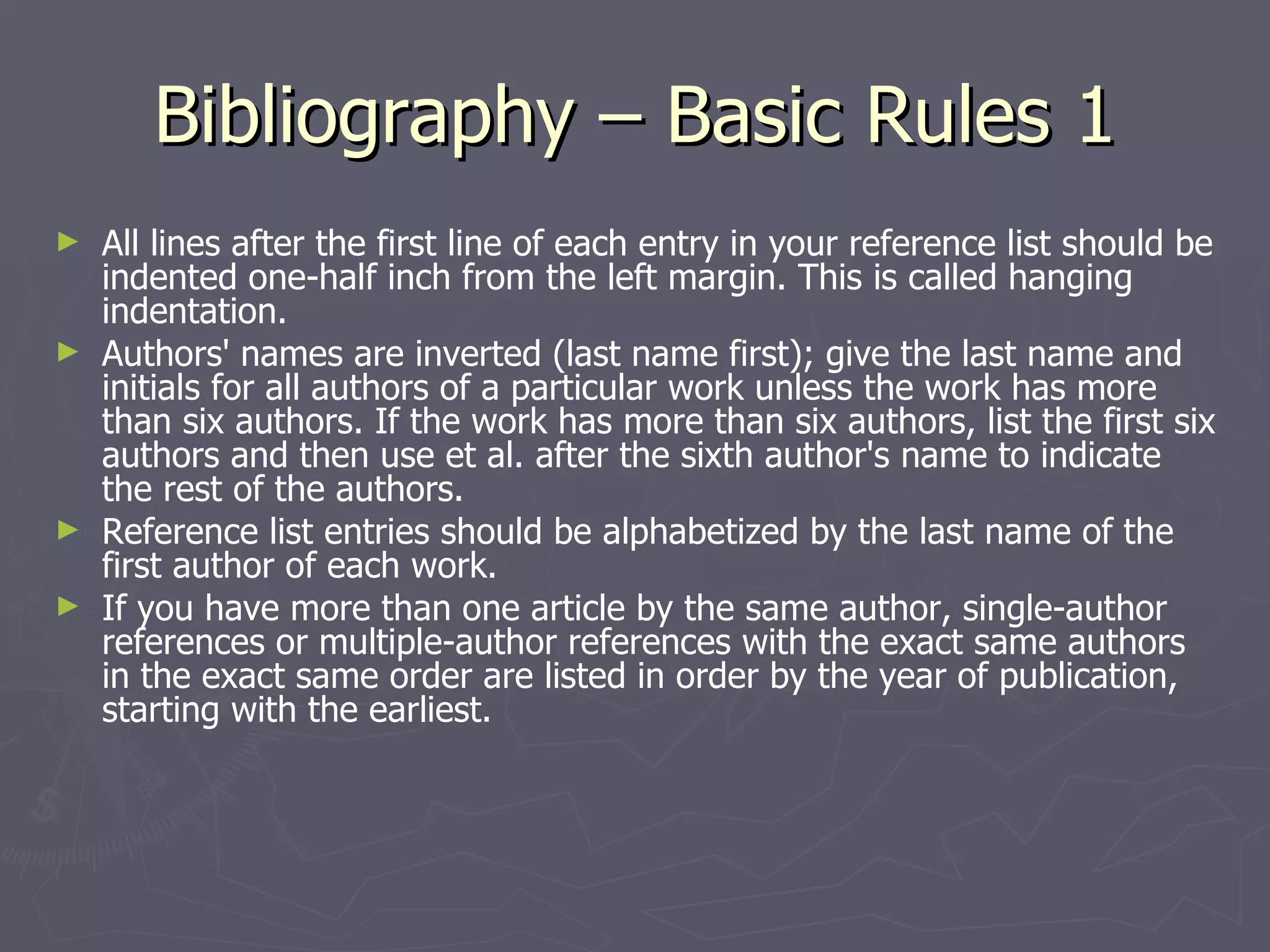 Guidelines for citations and bibliographies | PPT