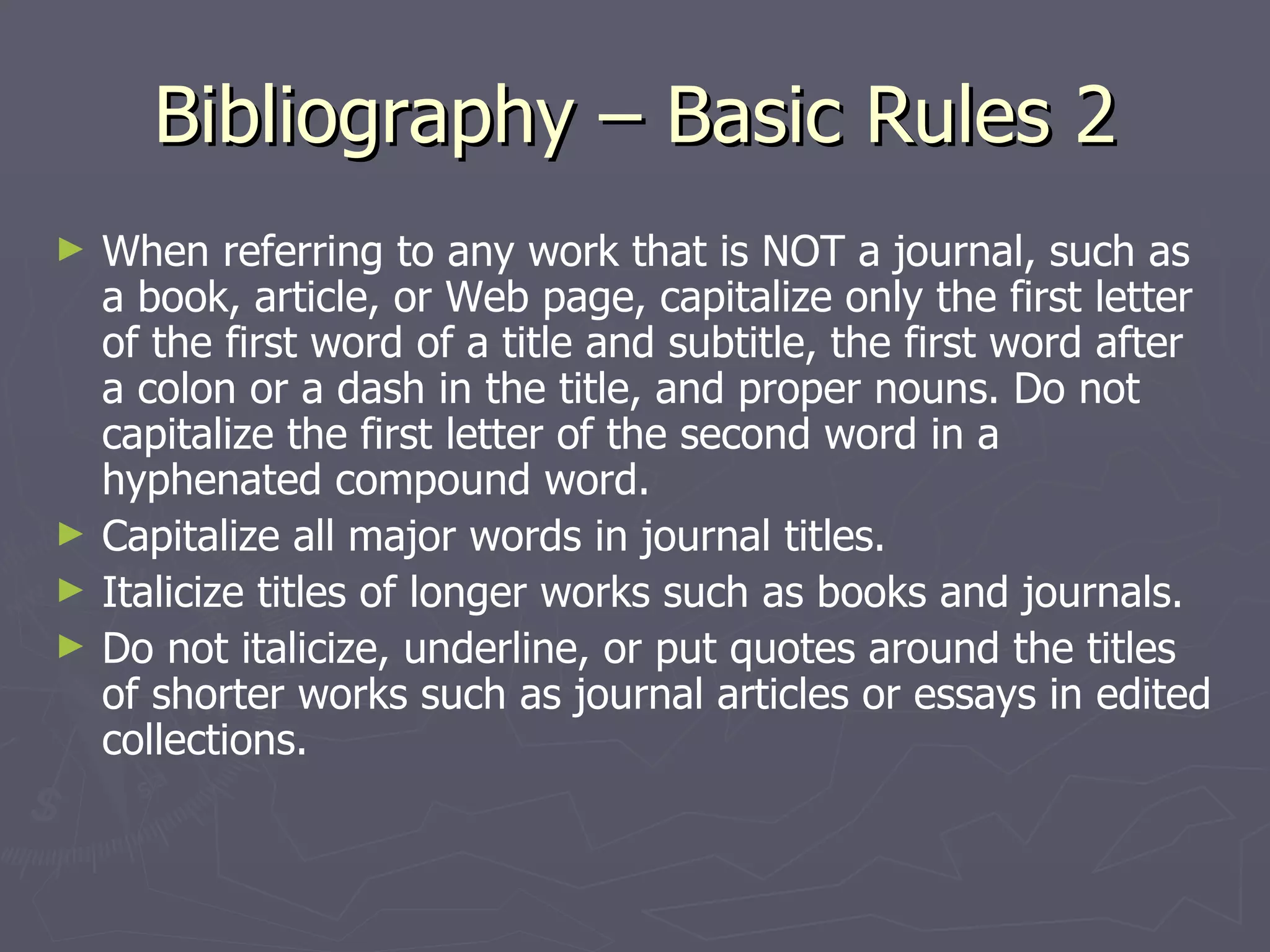 Guidelines for citations and bibliographies | PPT