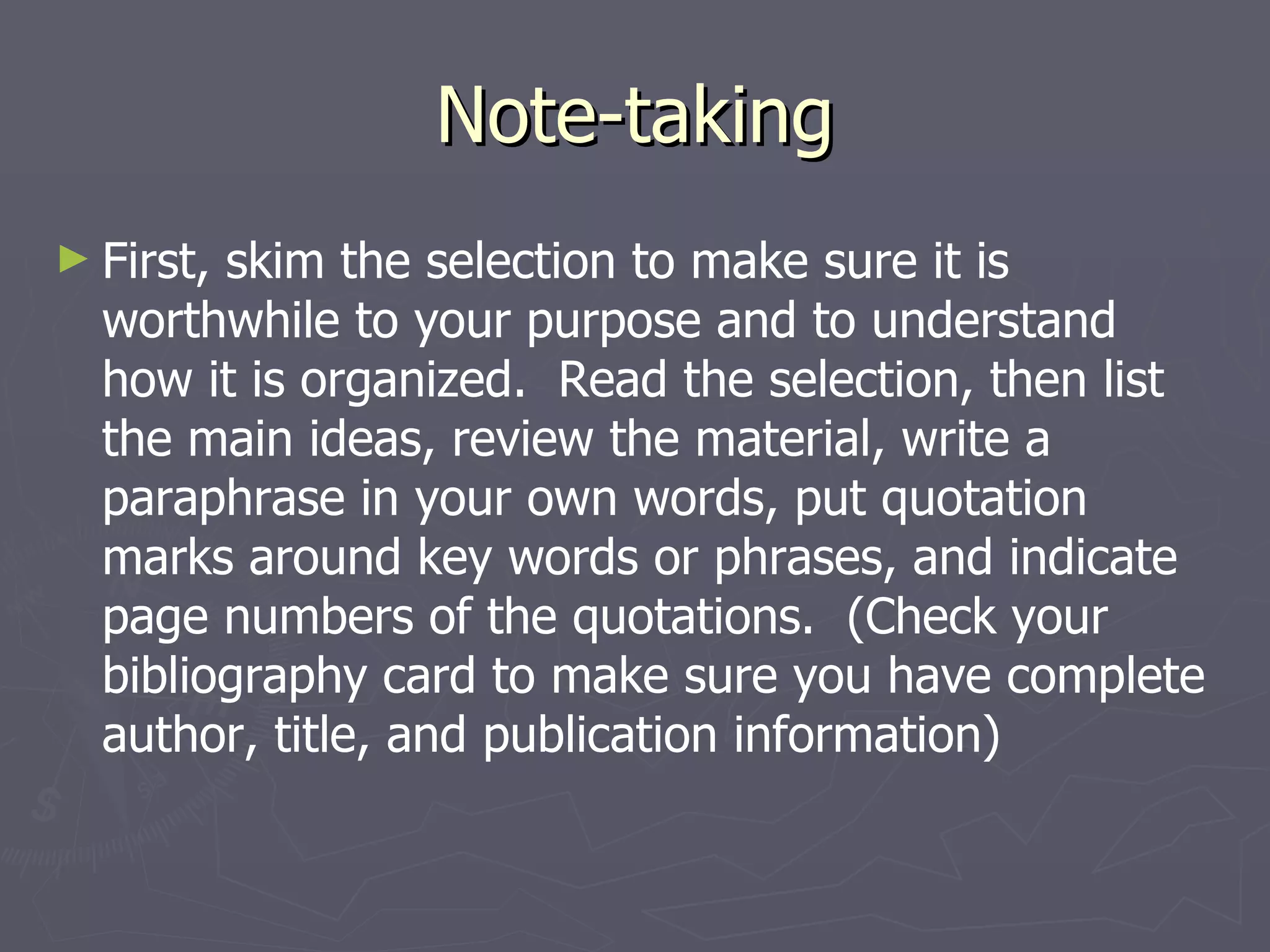 Guidelines for citations and bibliographies | PPT