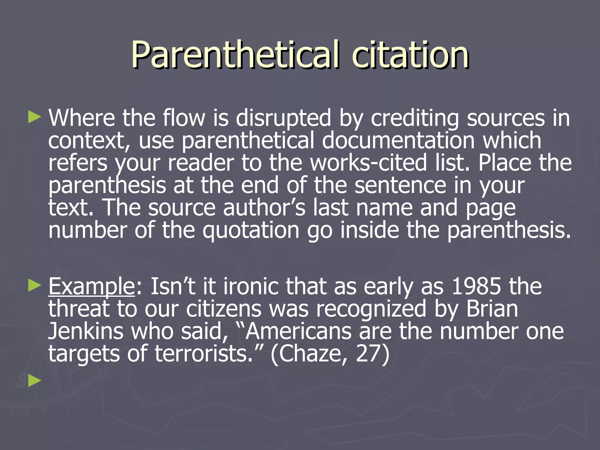 Guidelines for citations and bibliographies | PPT
