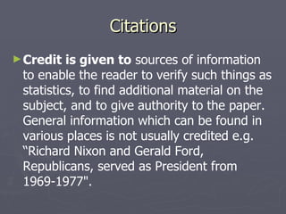 Guidelines for citations and bibliographies | PPT