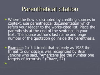 Guidelines for citations and bibliographies | PPT