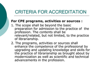 Guidelines for CPE for Librarians | PPT