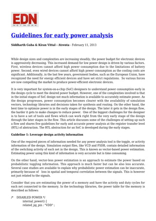Guidelines for-early-power-analysis | PDF