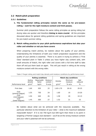 Guidelines For Rolling In Cricket 10409 | PDF