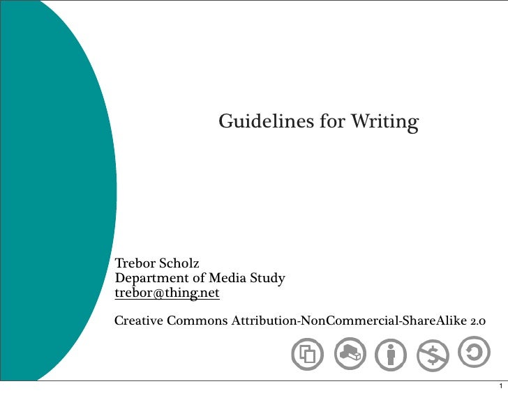 Guidelines for Writing