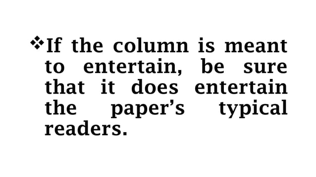 GUIDELINES IN WRITING COLUMN IN JOURNALISM | PPT