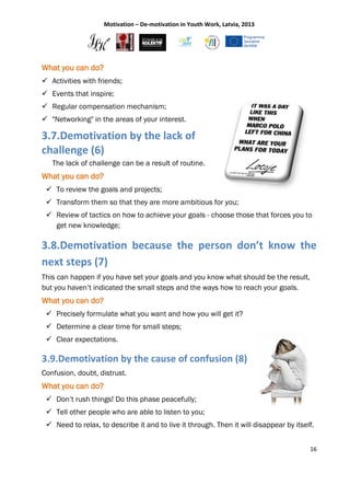 Guidelines: Motivation - De-motivation in Youth Work | PDF