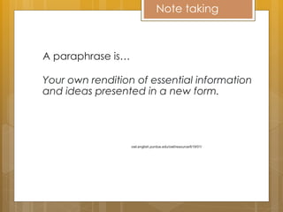 Guidelines Note taking | PPTX