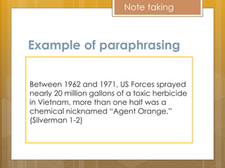 Guidelines Note taking | PPTX