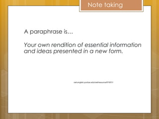Guidelines notetaking | PPTX