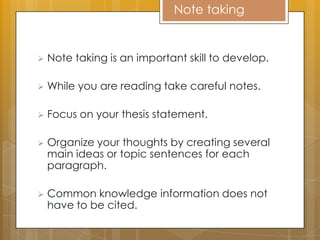 Guidelines notetaking | PPTX