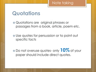 Guidelines notetaking | PPT