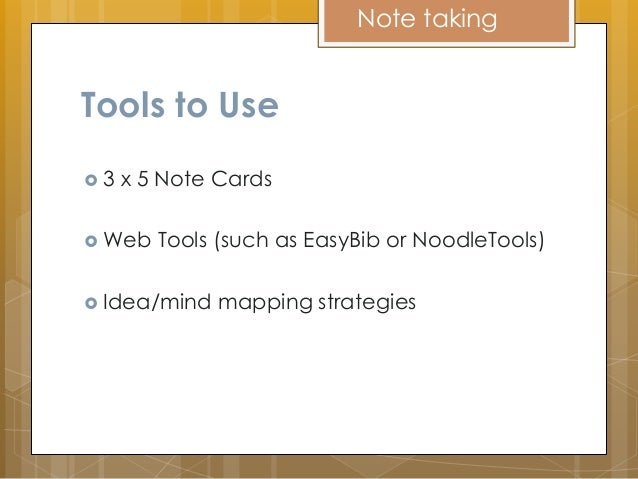 Guidelines notetaking